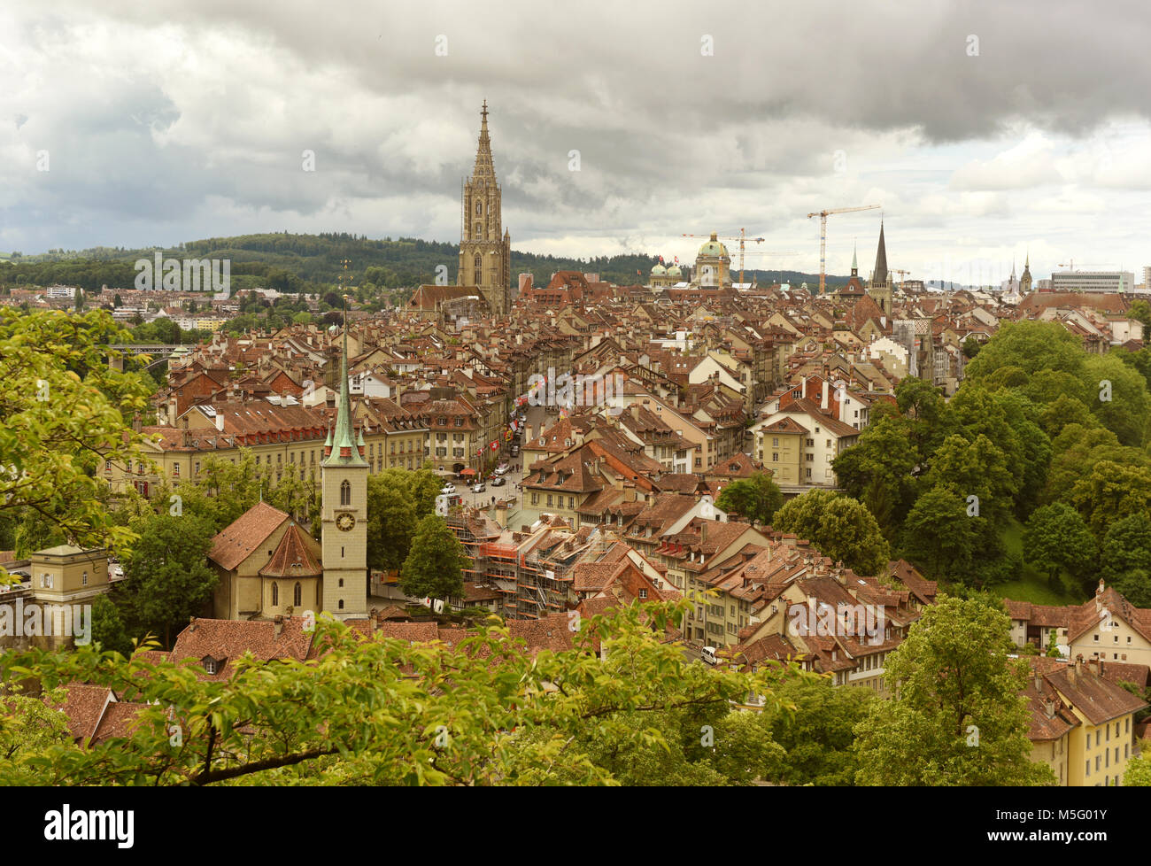 Panorama der Berner Altstadt der Hauptstadt der Schweiz Stockfotografie ...