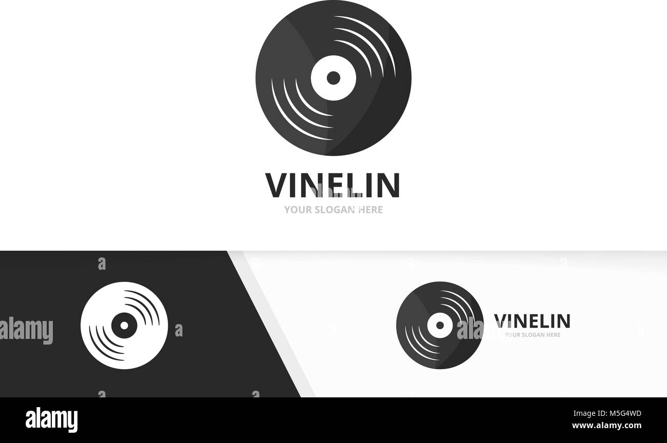 Vektor vinyl logo Kombination. Symbol oder Icon. Einzigartige musik ...