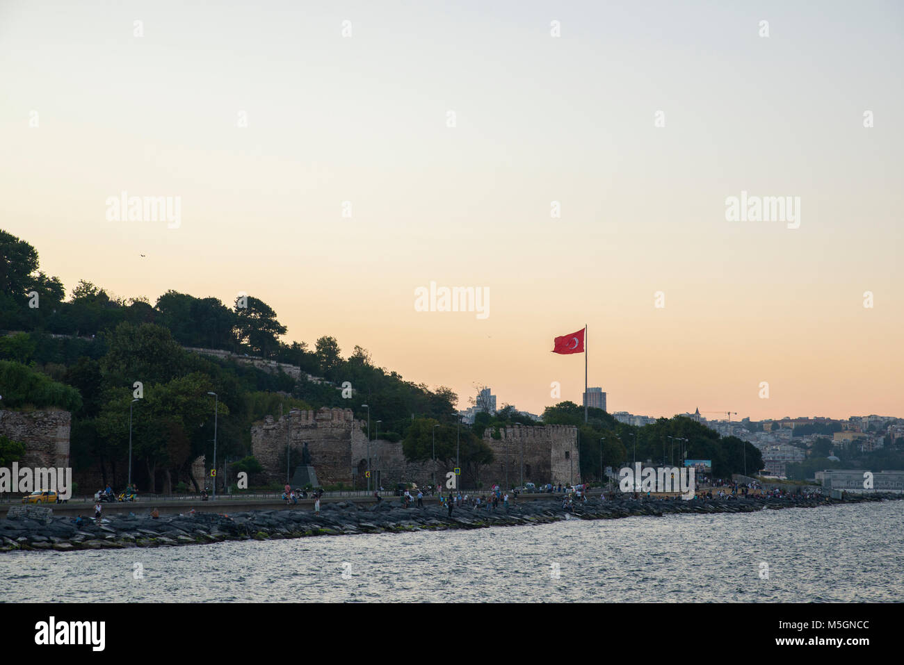 Das Meer Mauern von Konstantinopel, Istanbul, Türkei Stockfotografie ...