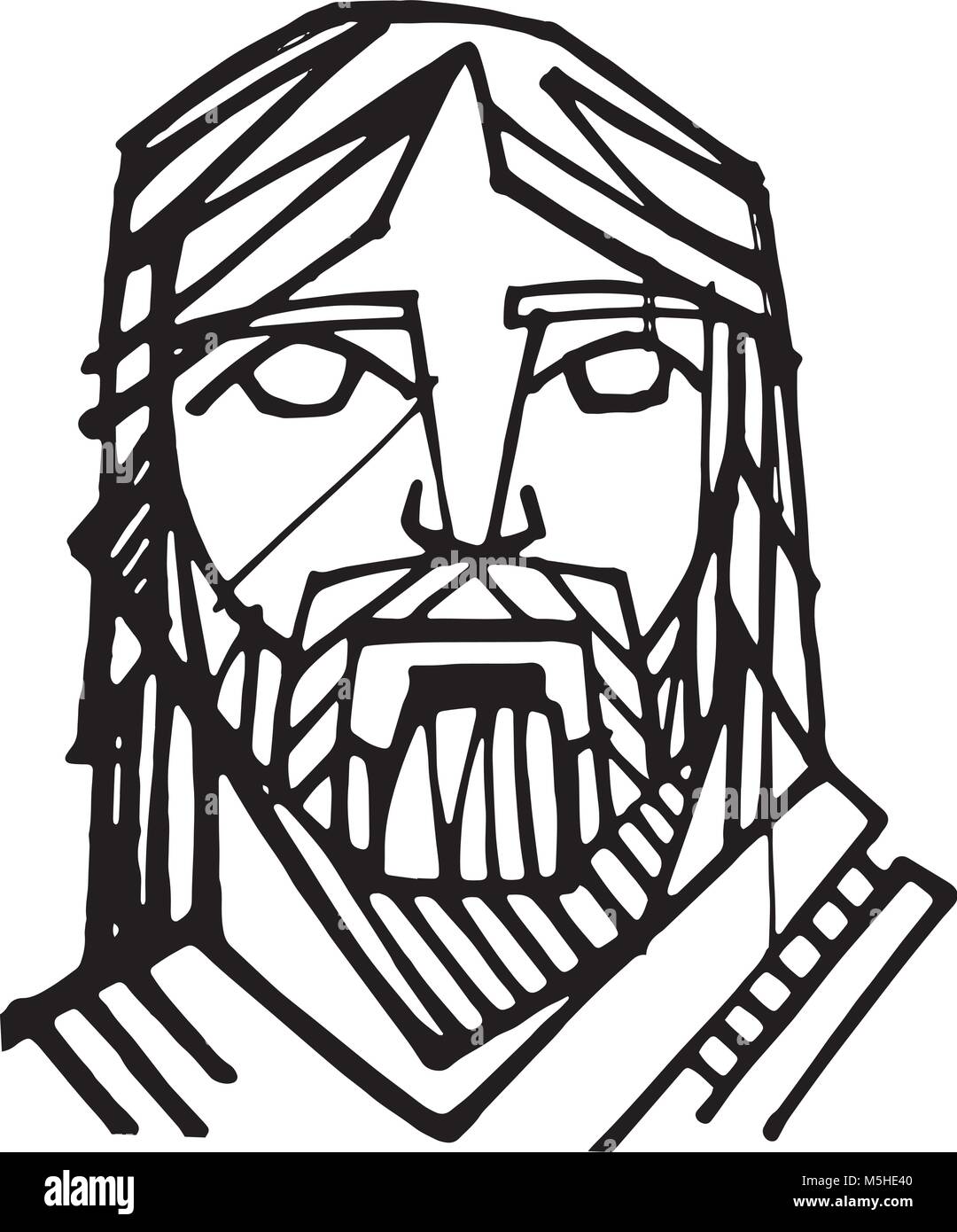 Vektor-Illustration von Hand gezeichnet oder eine Zeichnung Antlitz ...