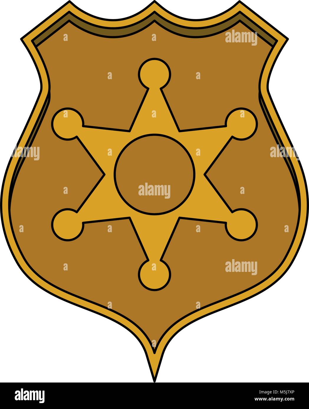 Gold Shield sheriff Symbol Sicherheit Stock-Vektorgrafik - Alamy