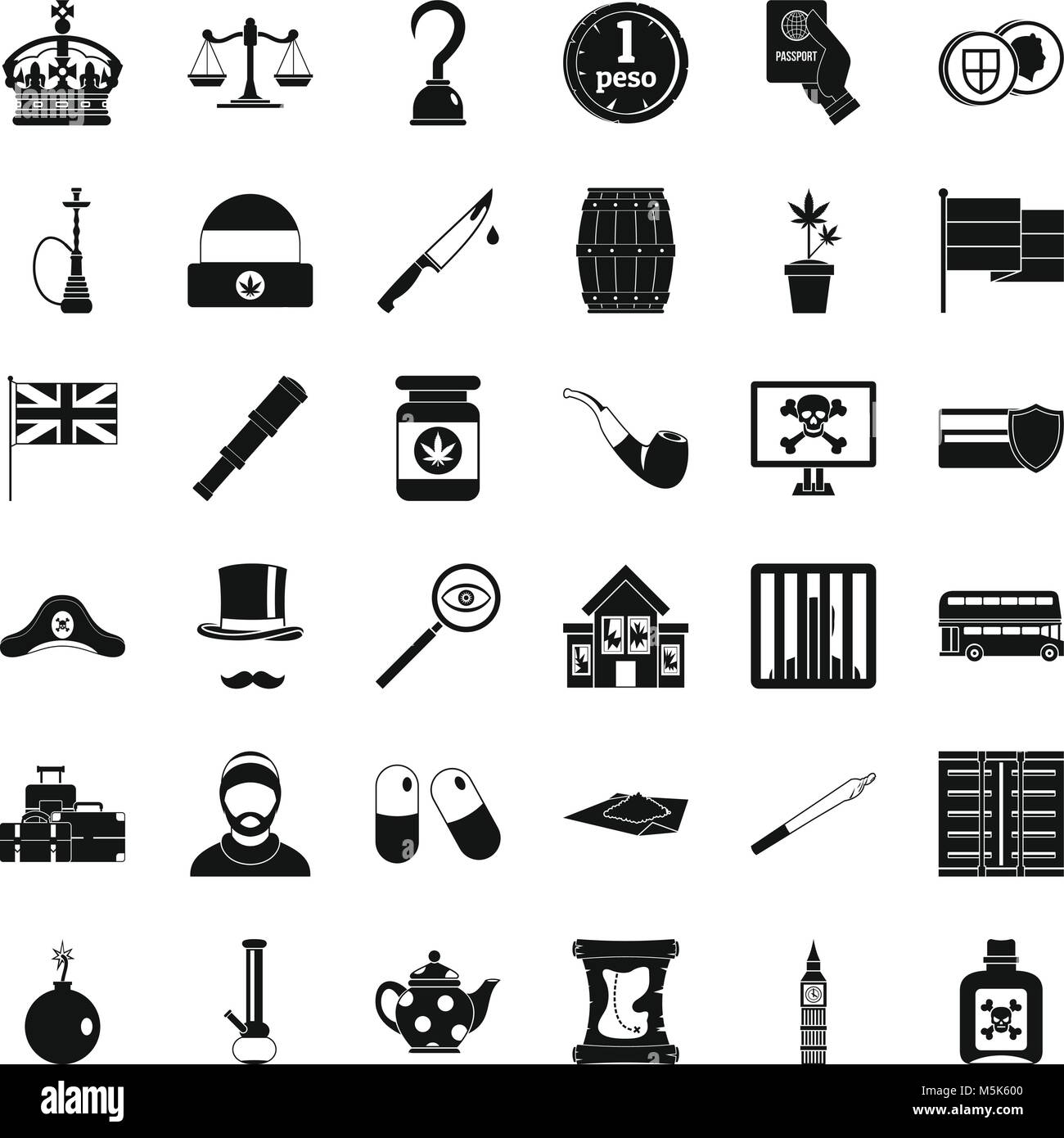 Beleidigung Symbole gesetzt, einfachen Stil Stock-Vektorgrafik - Alamy