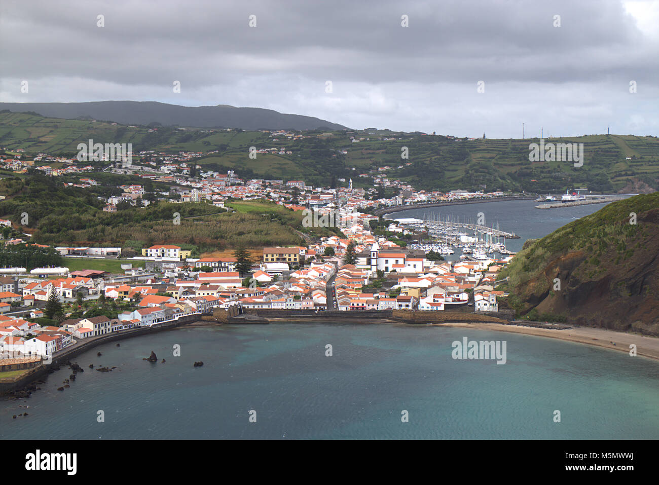 Horta auf der Insel Faial, Azoren, Portugal - Azoren Stockfotografie ...