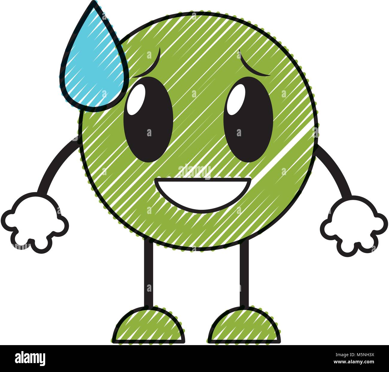 Doodle Scham Lachen emoji Ausdruck mit Armen und Beinen Stock ...