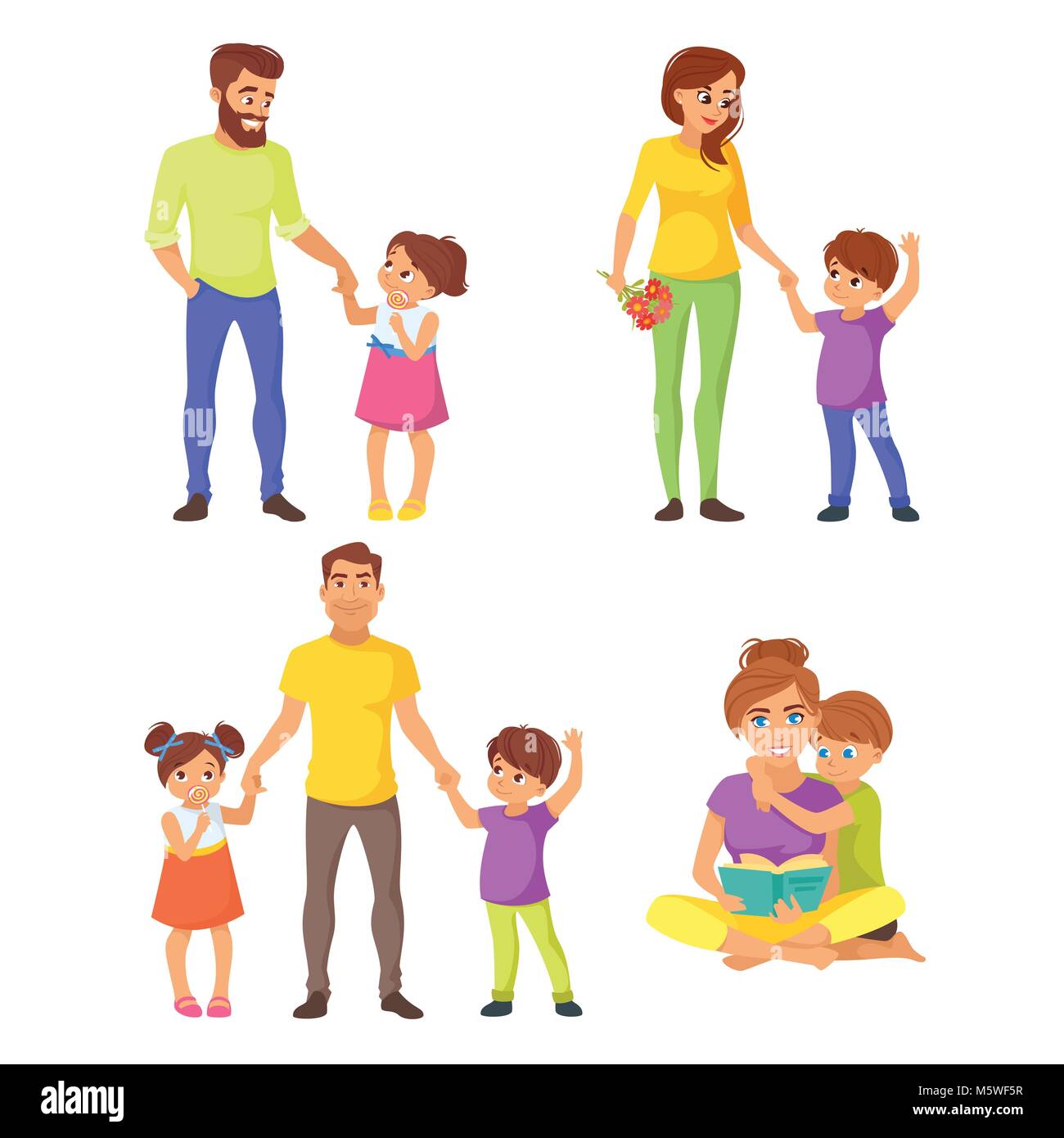 Family fun cartoon style illustration -Fotos und -Bildmaterial in hoher ...