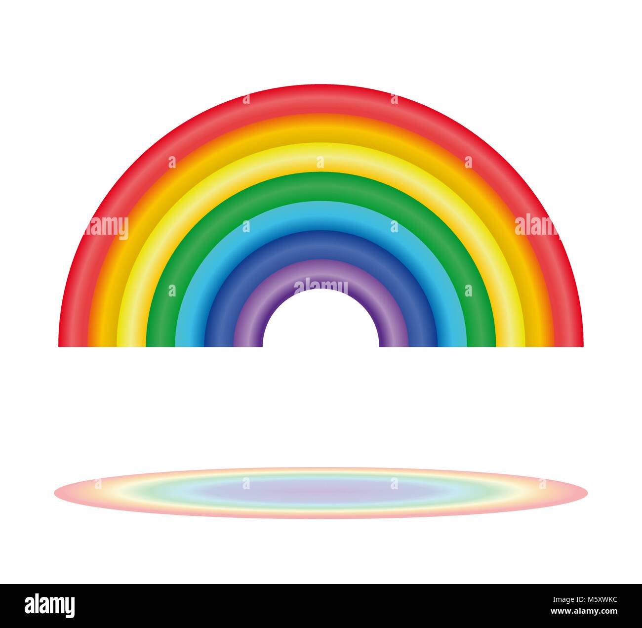 Regenbogen. Regenbogen Symbol auf weißem Hintergrund. Sieben Farben des ...