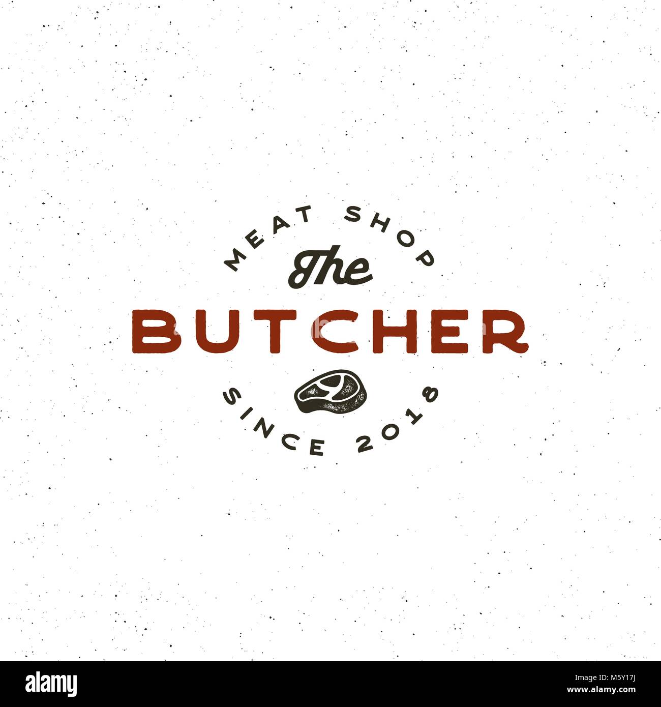 Vintage Metzgerei Logo. retro styled Fleisch shop Emblem. Vector ...