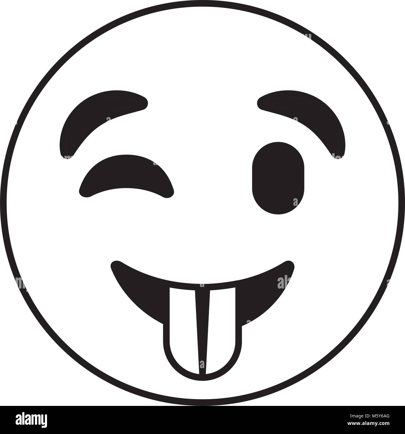 Cute smile Smiley mit herausgestreckter Zunge Ausdruck Stock ...