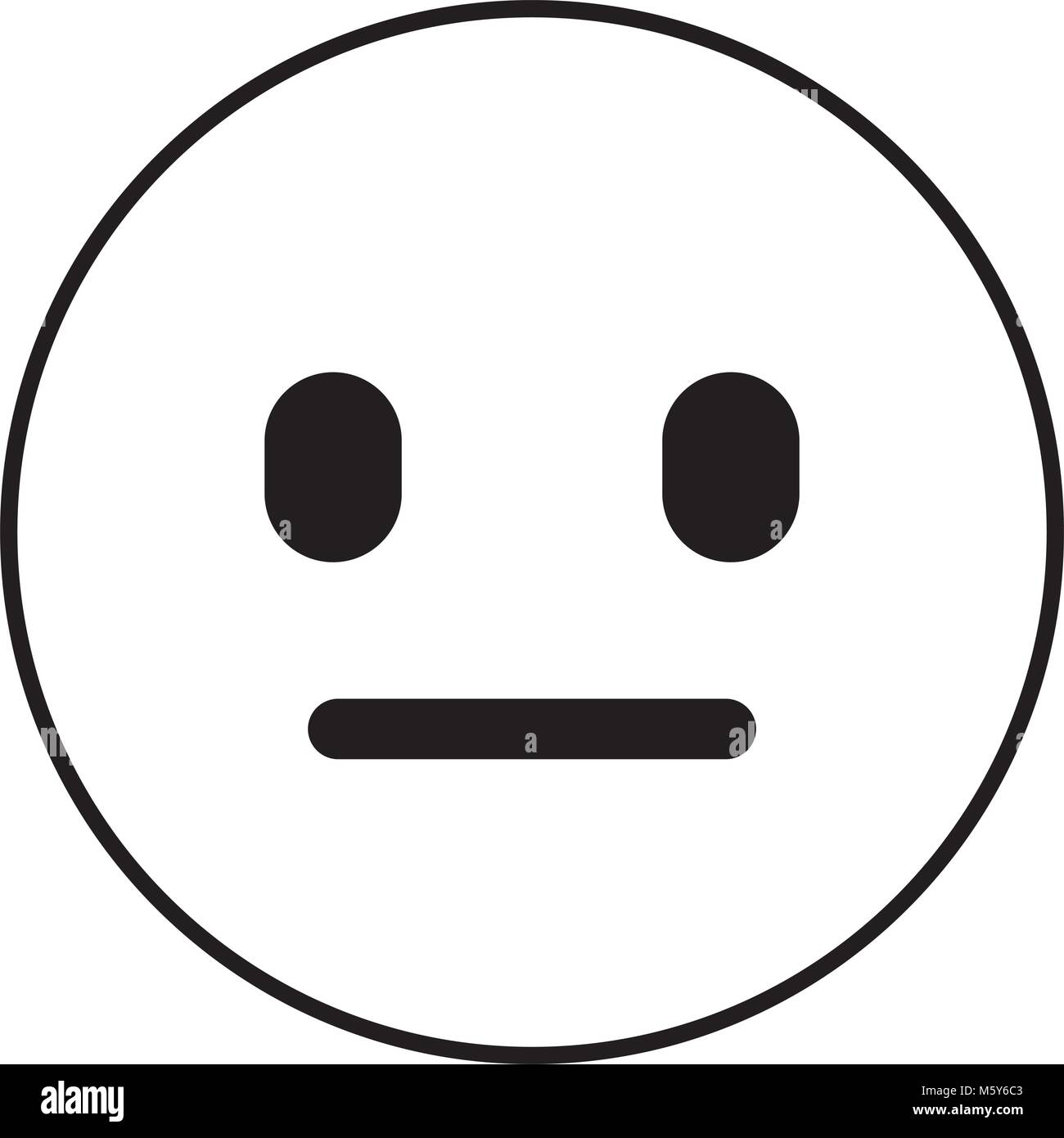 Emoticon cartoon Gesicht sprachlos Ausdruck Stock-Vektorgrafik - Alamy