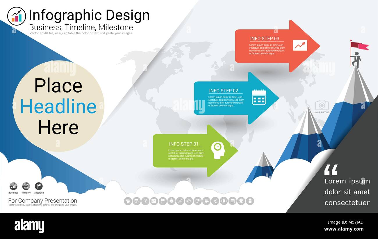 Meilenstein timeline Infografik Design, Road Map oder strategischen ...