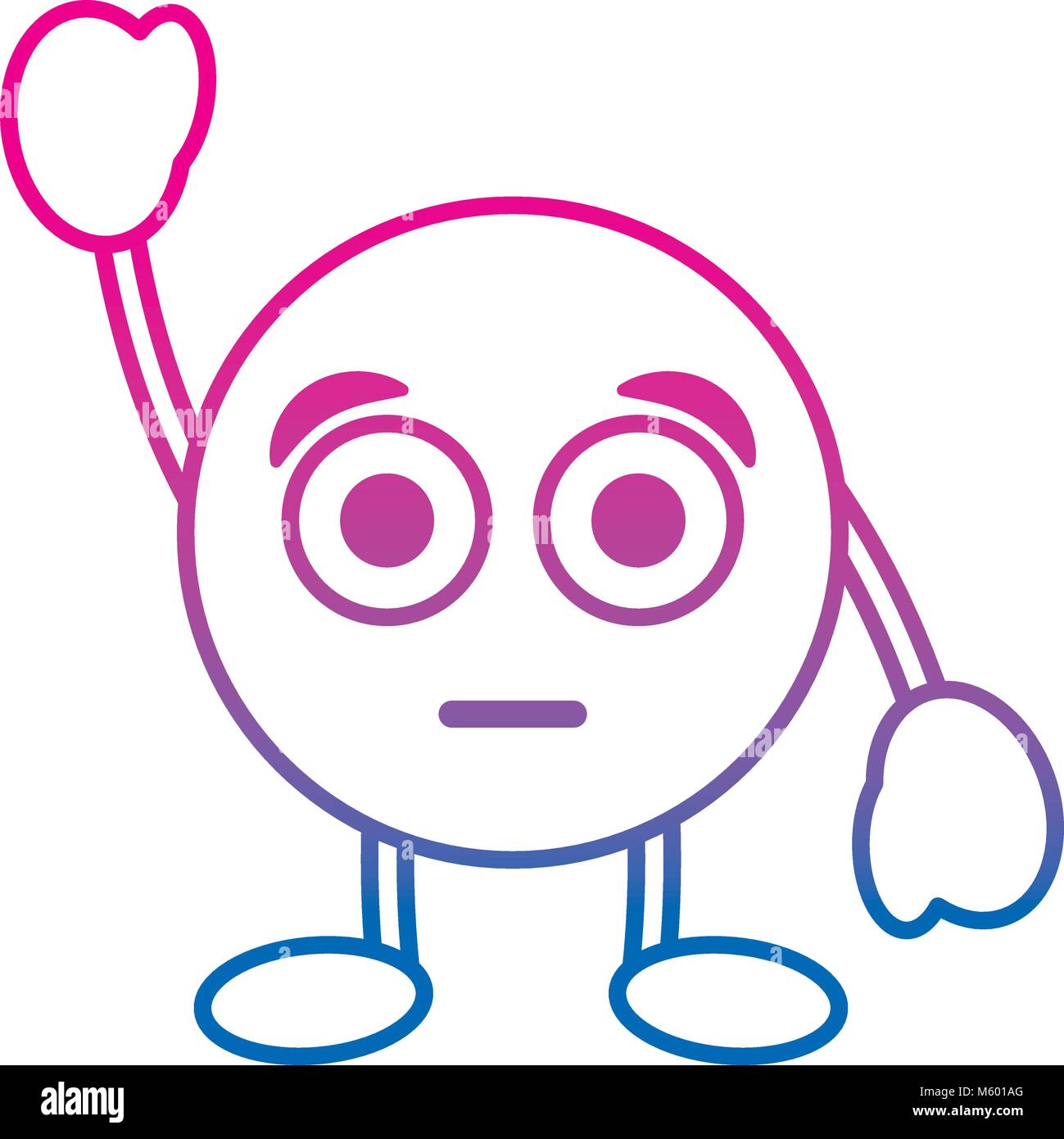 Emoticon cartoon Gesicht erstaunt Charakter Stock-Vektorgrafik - Alamy