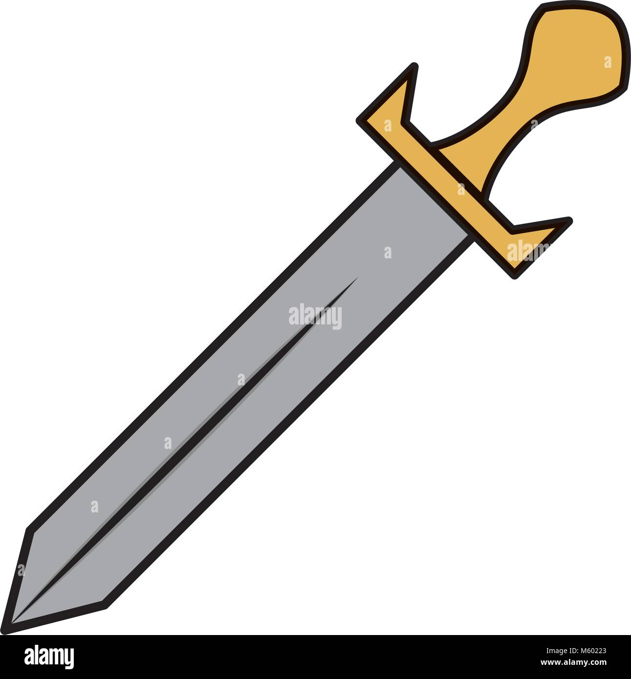 Schwert Waffe Schlacht griff Vintage Stock-Vektorgrafik - Alamy