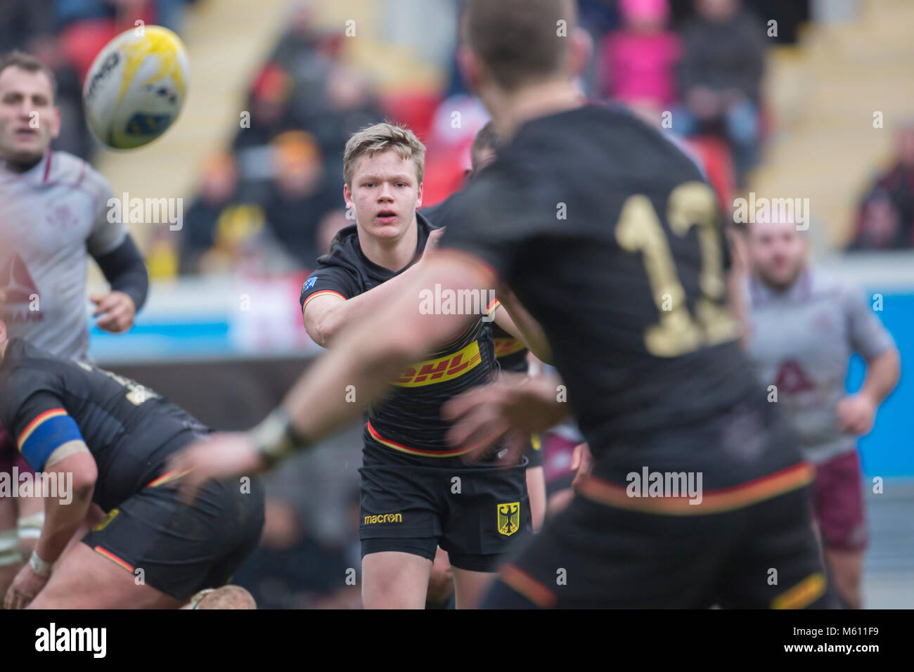 17 Februar 2018, Deutschland, Offenbach: Rugby Europa Meisterschaft ...