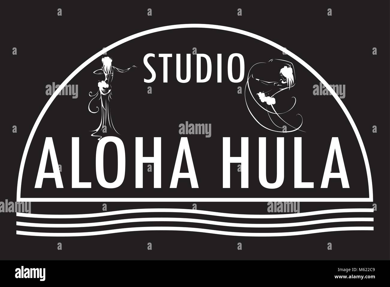 Hawaii Vektor logo Vorlage. Studio Aloha hula Symbol Stock-Vektorgrafik ...