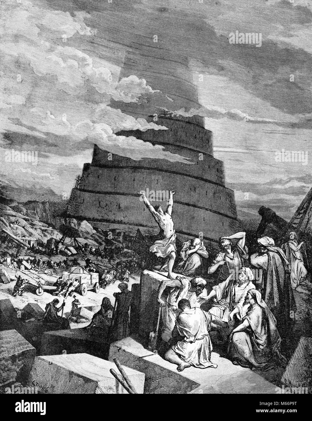 Erbauer des Turms von Babel die Verwirrung der Sprachen von GUSTAV DORE 1865-q 64098 CPC 001 ...