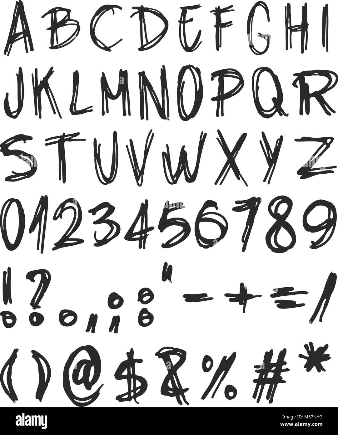 Punk Writting Font Big Stock-Vektorgrafik - Alamy