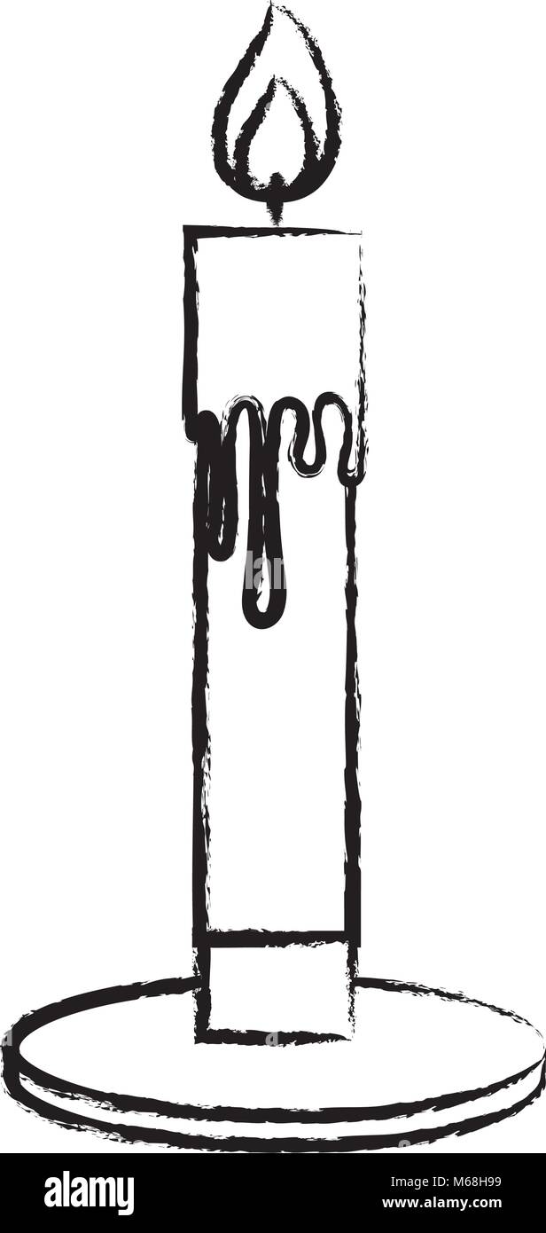 Skizze der Kerze, Symbol auf weißem Hintergrund, Vektor illutration ...