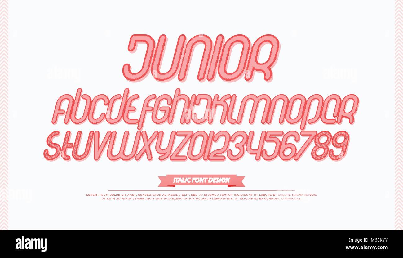 Eingestellt von Cartoon Stil Alphabet Buchstaben und Zahlen. Vektor ...