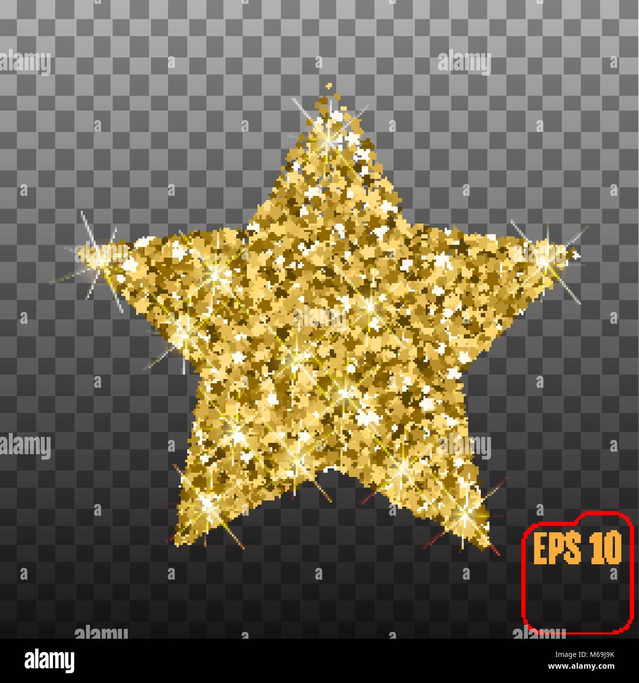 Goldenen Stern aus Sternen. Glänzend Golden Star Symbol auf ...
