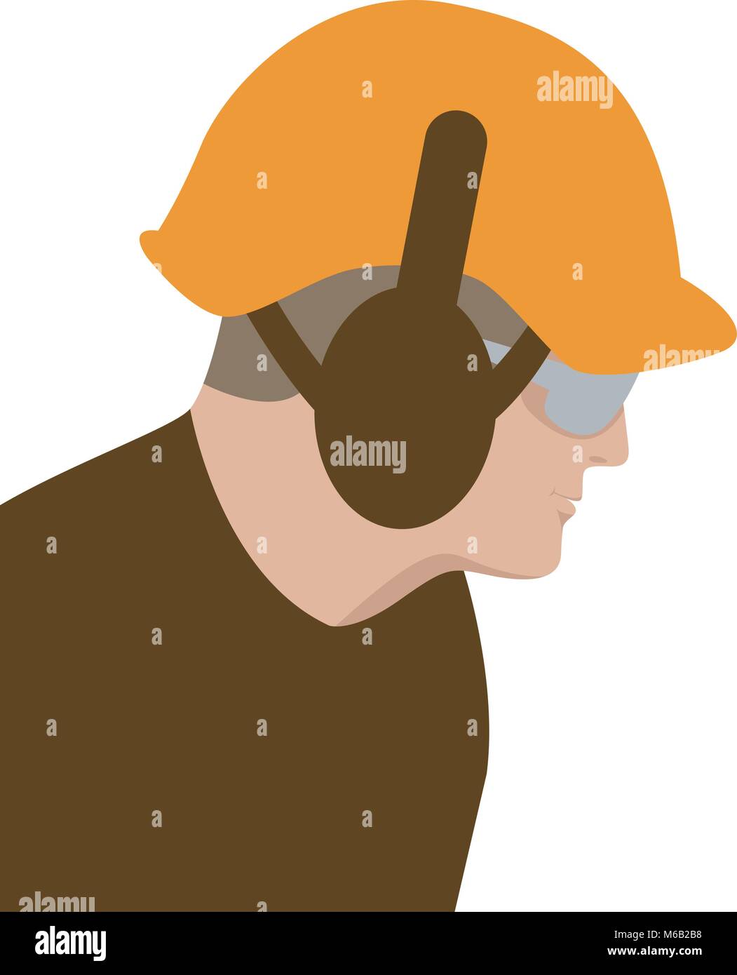 Yellow safety helmet cartoon illustration Stock-Vektorgrafiken kaufen ...