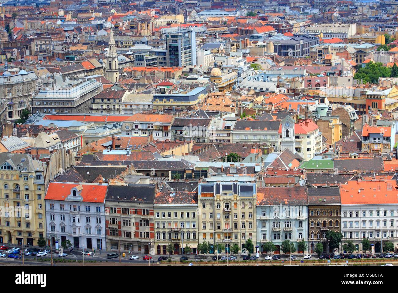Budapest, Ungarn - Hauptstadt Luftbild. Altstadt von Pest ...