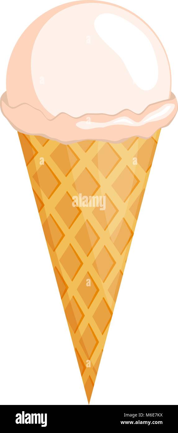 Bunte Vanilleeis KONUS-Symbol. Komfort im Sommer fast food Vector ...