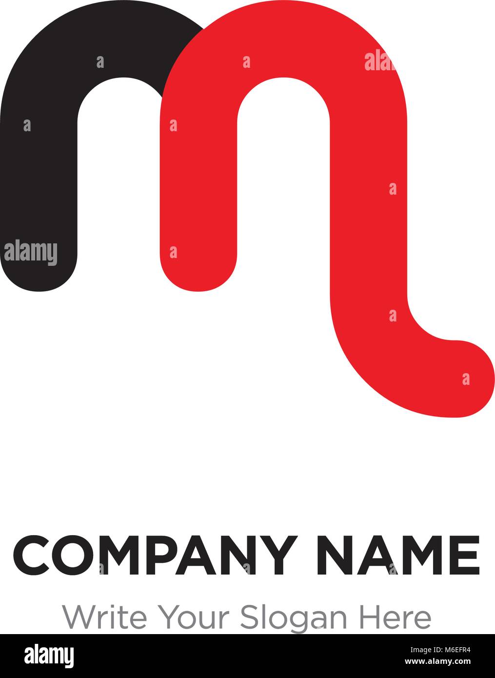 Abstract Letter mn oder nm Logo Design vorlage, Schwarz Alphabet Buchstaben Name des ...