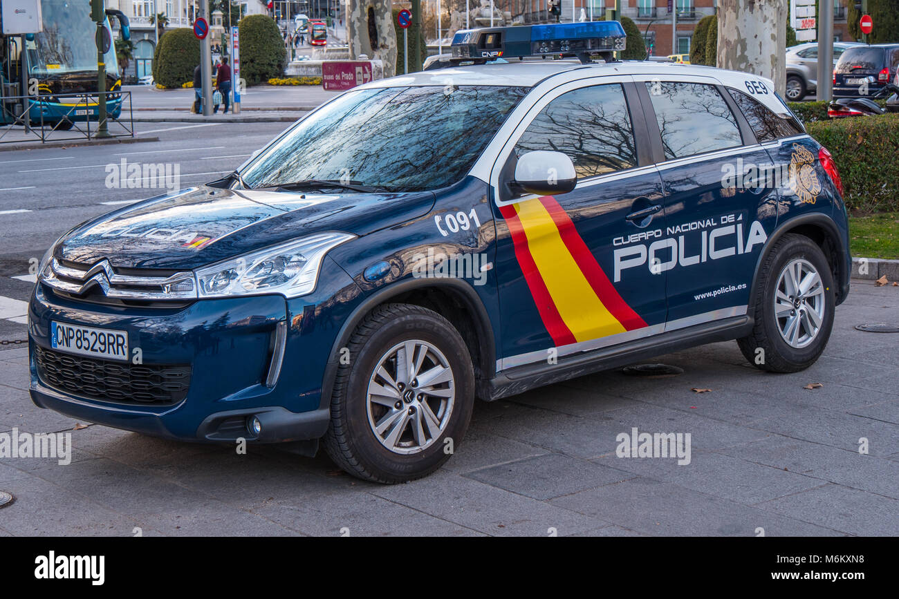 Die spanische Polizei Auto in Madrid - Madrid/Spanien - Februar 21 ...