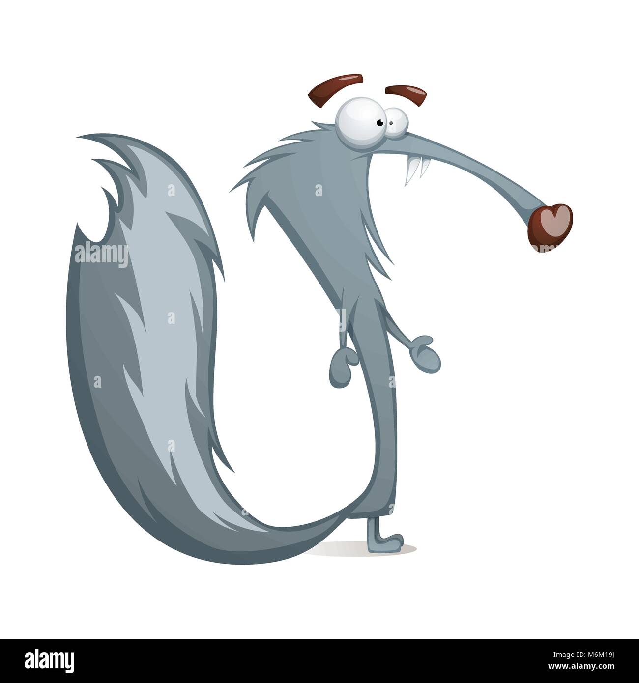 Lustig, süß, verrückt - comicfiguren Wolf Stock-Vektorgrafik - Alamy