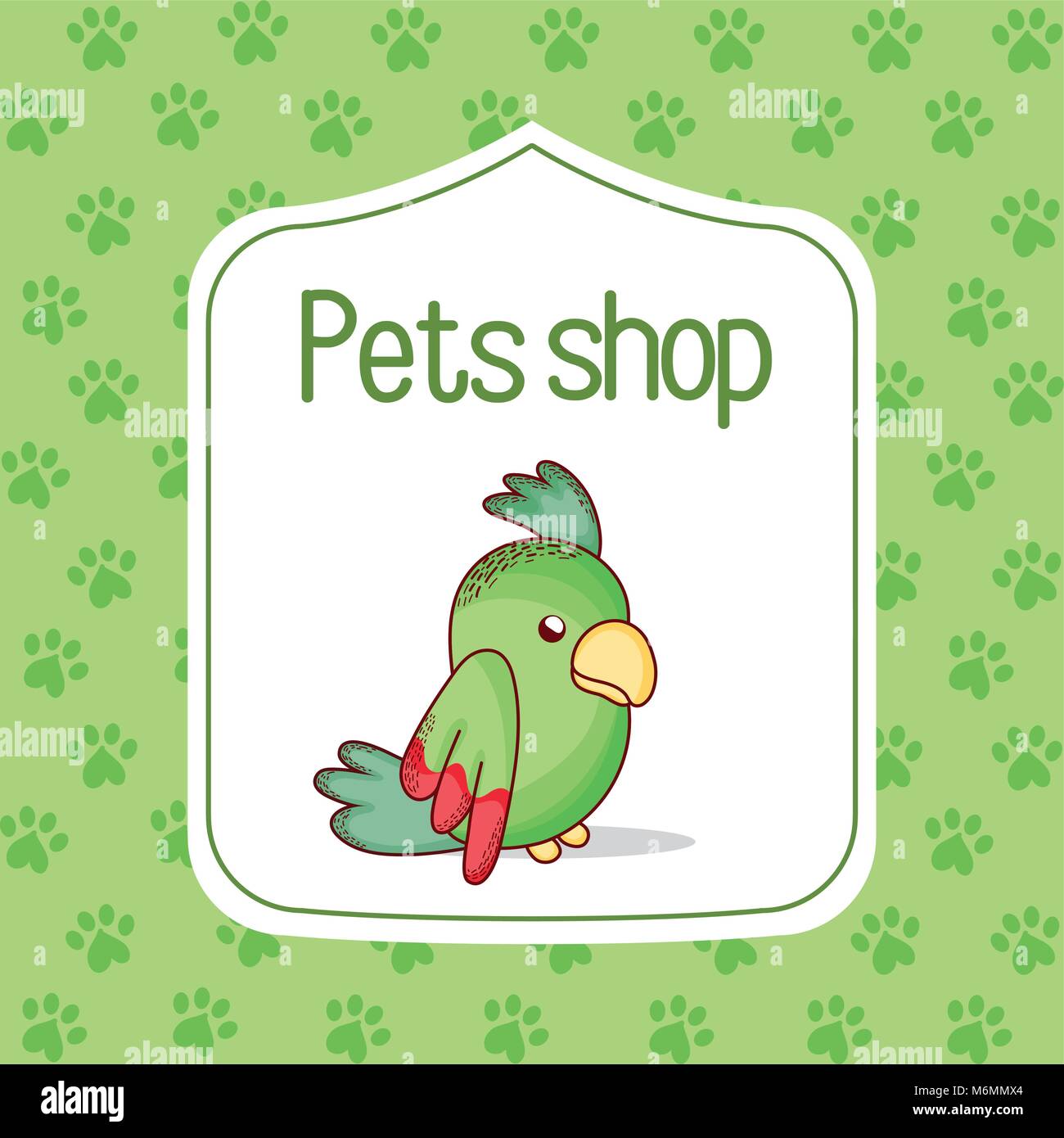Parrot Pet Shop cartoon Vector Illustration graphic design Stock ...