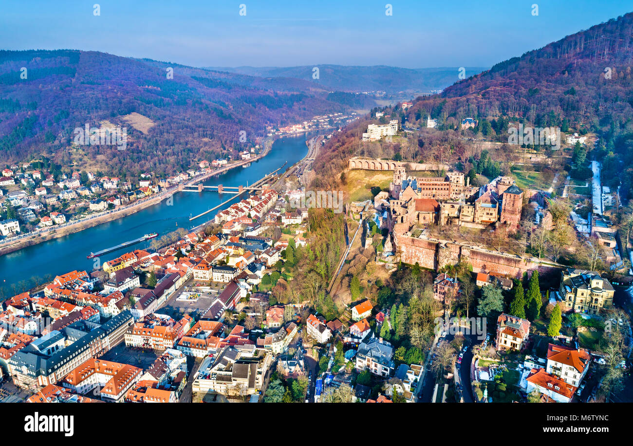 Heidelberg castle aerial -Fotos und -Bildmaterial in hoher Auflösung – Alamy