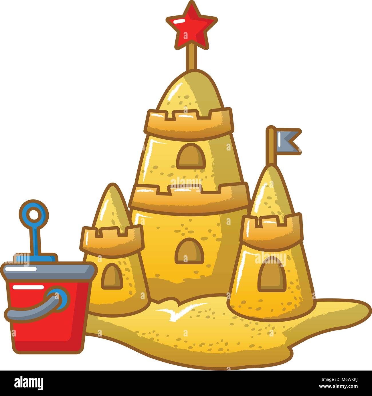 Sandburg Symbol, Cartoon-Stil Stock-Vektorgrafik - Alamy