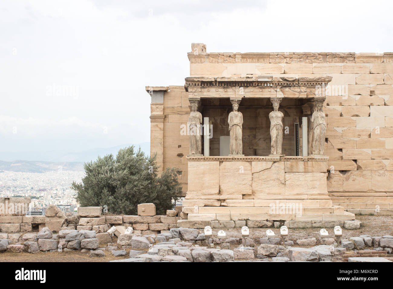 Erechtheion Tempel, Akropolis von Athen, Griechenland Stockfotografie ...