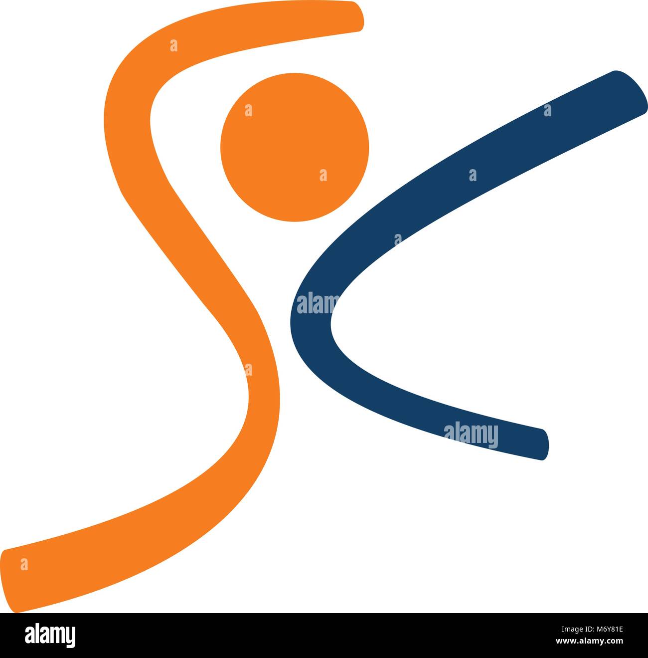 Dynamische Pose Logo Design Template Vector Stock-Vektorgrafik - Alamy