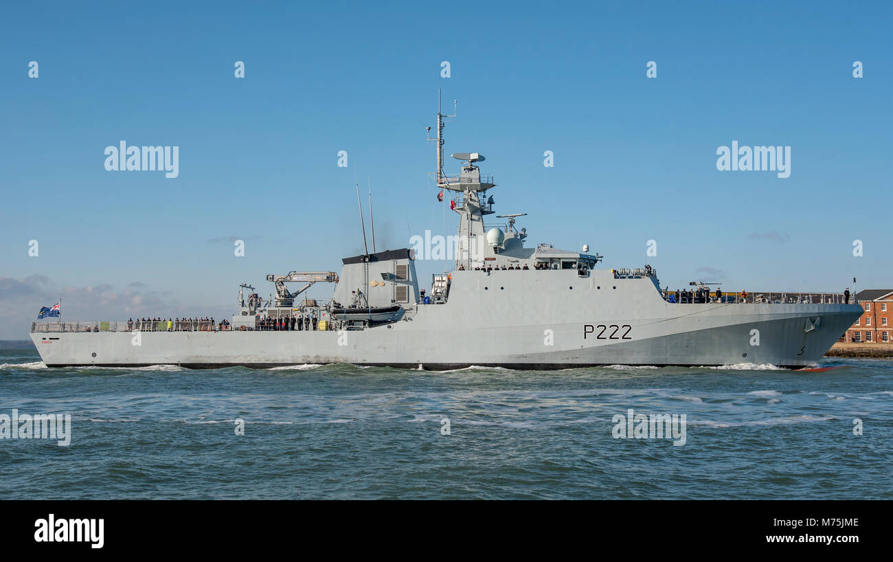 Die britische Royal Navy Batch 2 (Fluss Klasse) Offshore Patrol Vessel ...