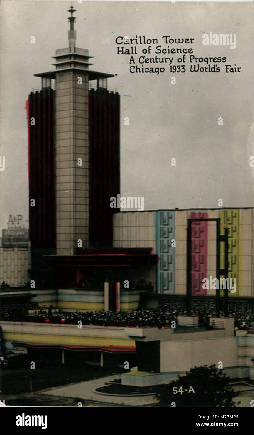 Ein Foto des Carillon Tower auf der 1933 Century of Progress World's ...