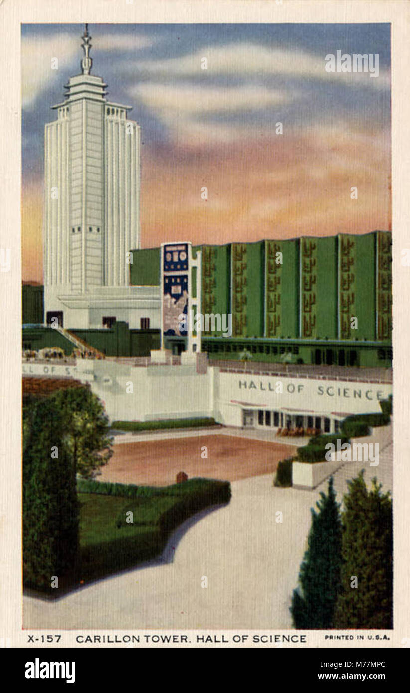 Der Carillon Tower in der Hall of Science im Flushing Meadows-Corona Park, New York. Das Foto ...