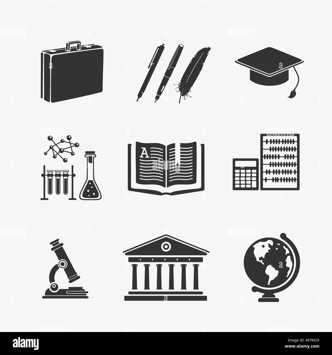 Student mit bildungssymbolen Stock-Vektorgrafiken kaufen - Alamy