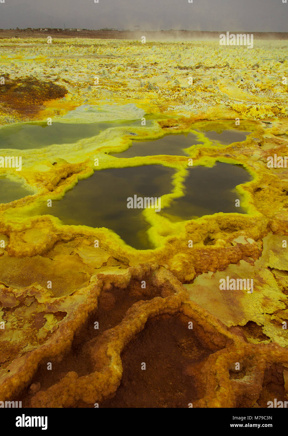 Der bunte Vulkanlandschaft der Dallol in der Danakil-Senke, Afar-Region ...