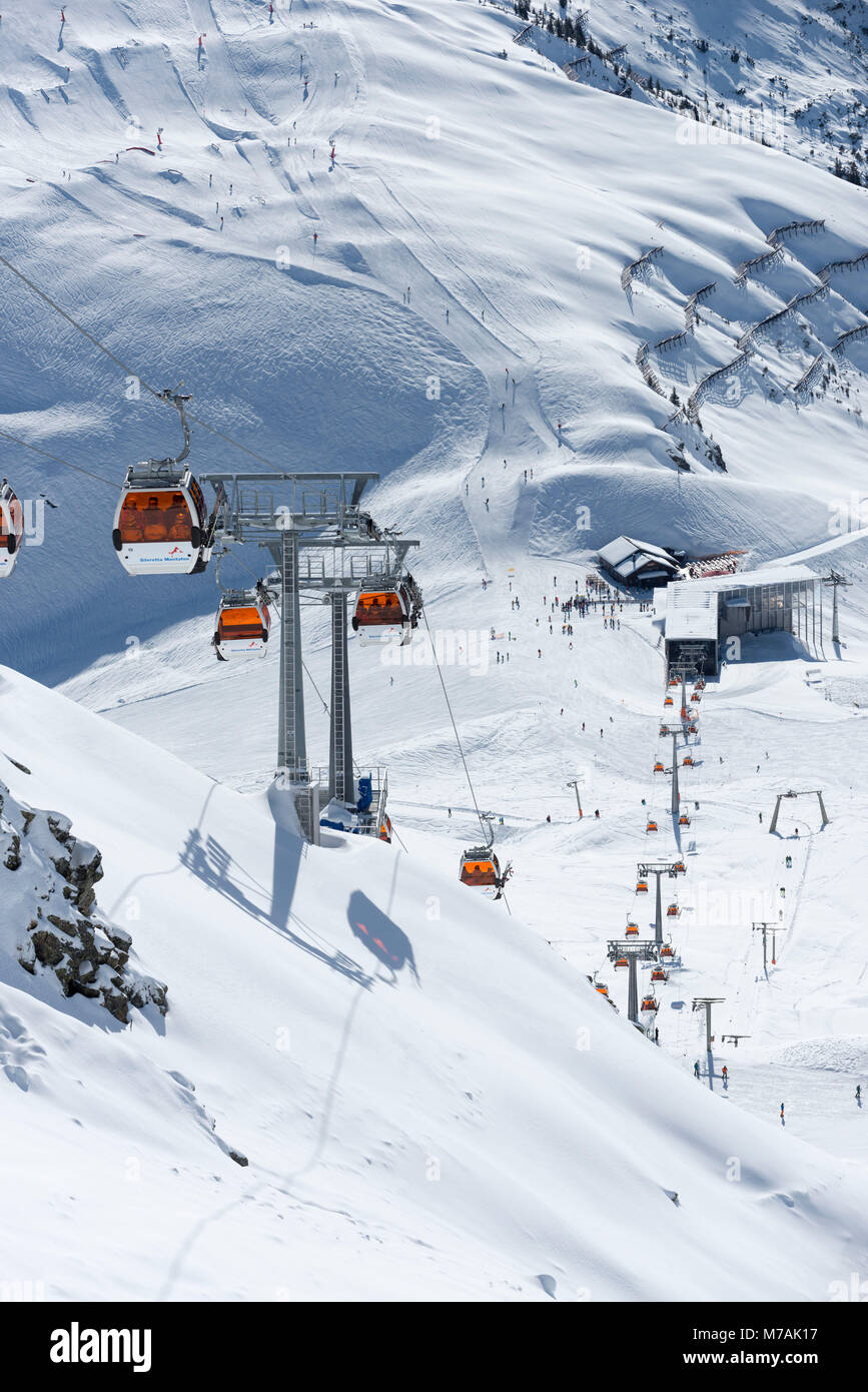 Österreich, Montafon, Skigebiet Silvretta Montafon, die Hochalpila ...