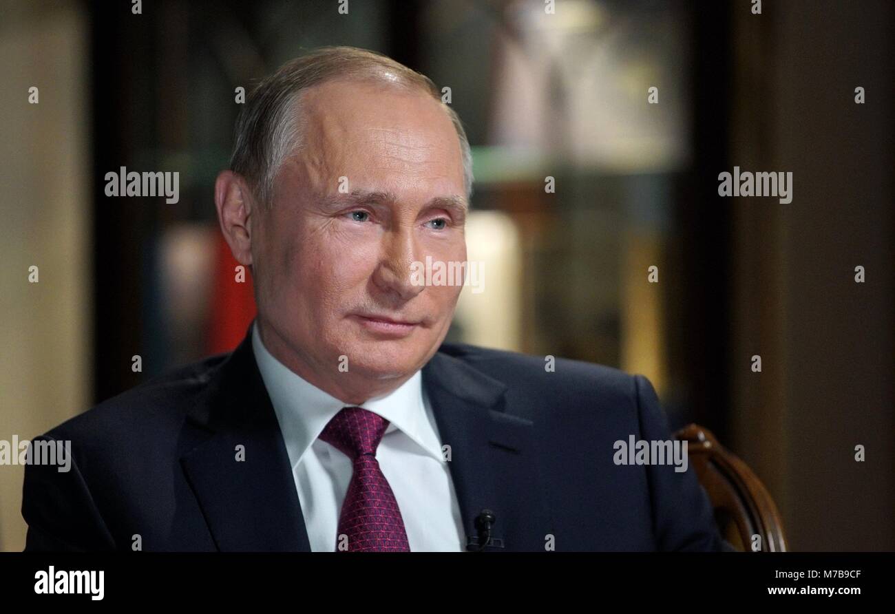 Der russische Präsident Wladimir Putin in einem Interview mit NBC ...