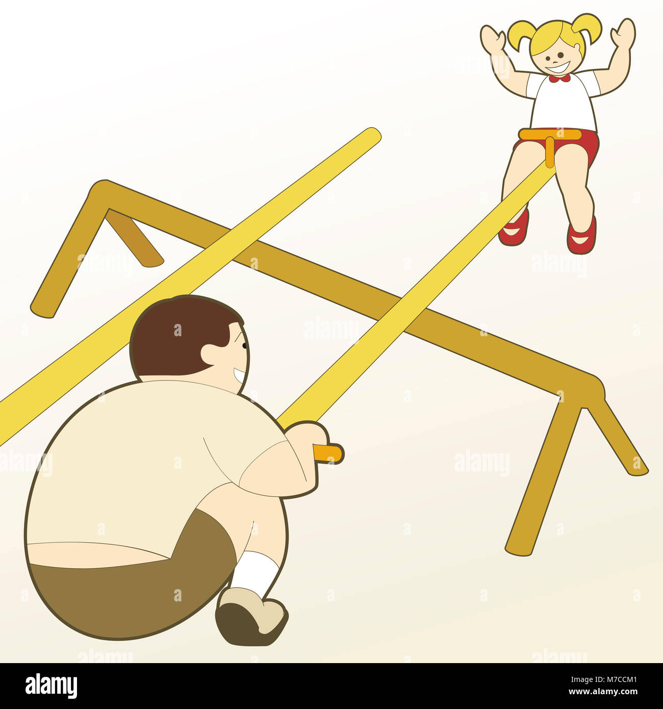 Kinder auf wippe cartoon -Fotos und -Bildmaterial in hoher Auflösung ...