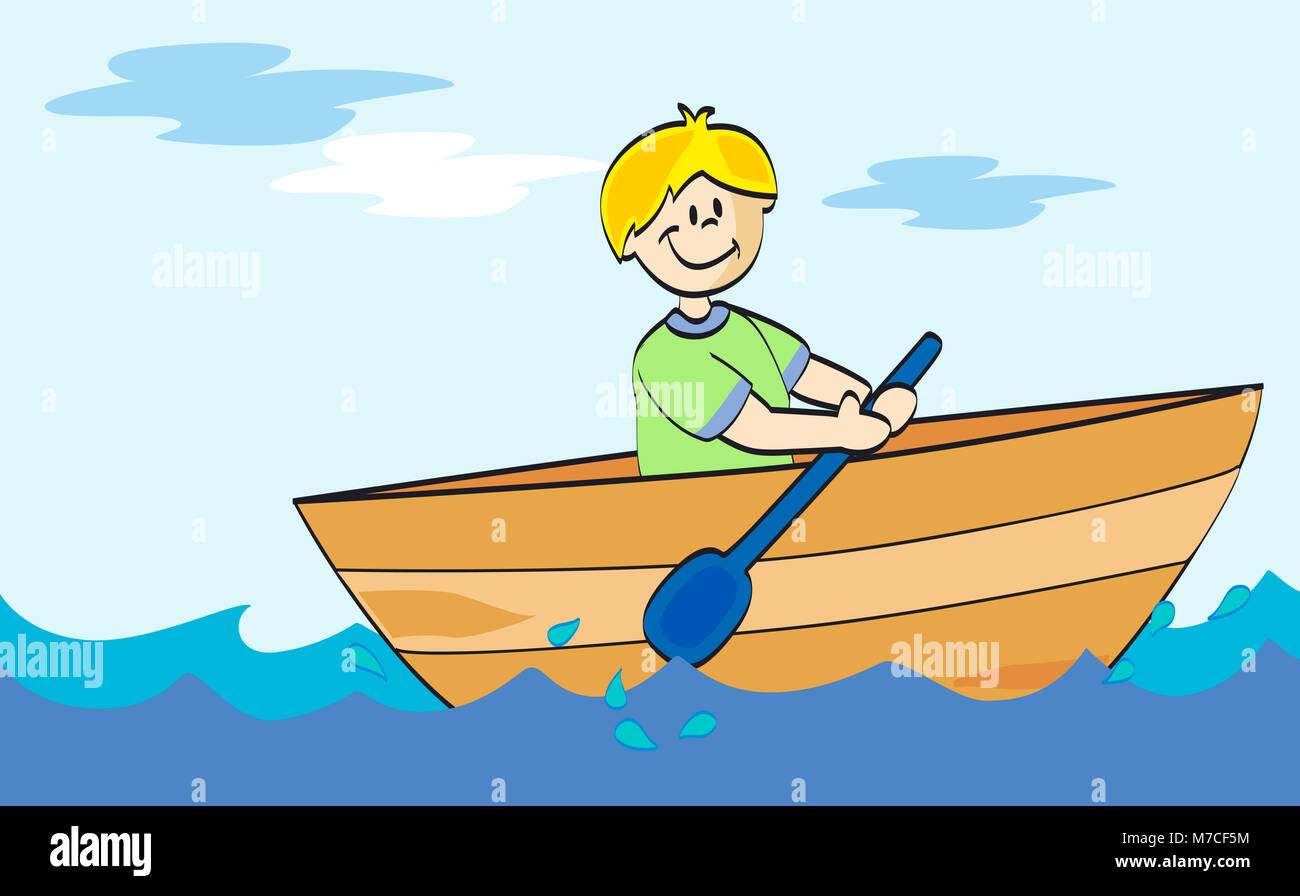 Cartoon Rowing Boat Stockfotos und -bilder Kaufen - Alamy