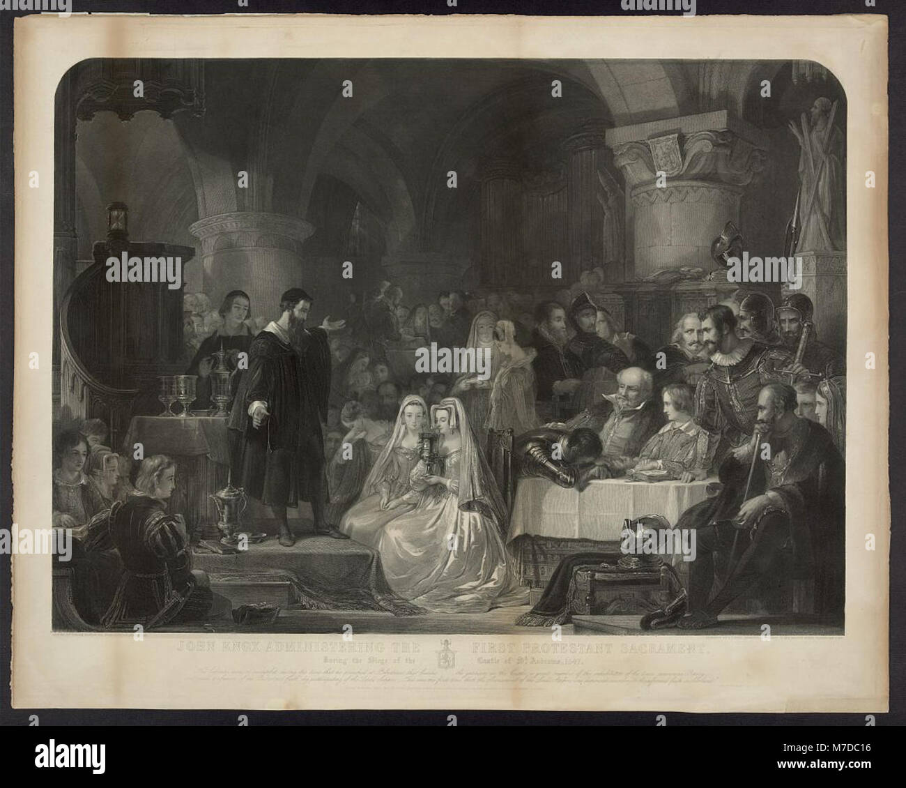 Ein historisches Bild von John Knox, dem schottischen Reformator, der ...