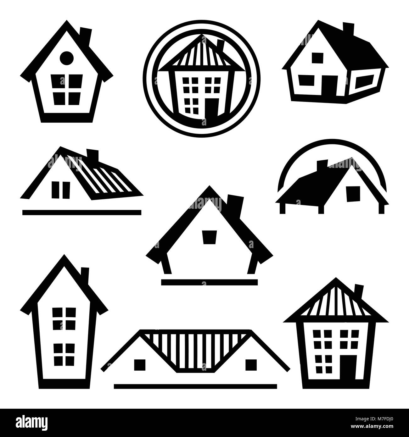 Haus logo Vorlagen. Einstellen von Immobilien Design Konzepte Stock ...