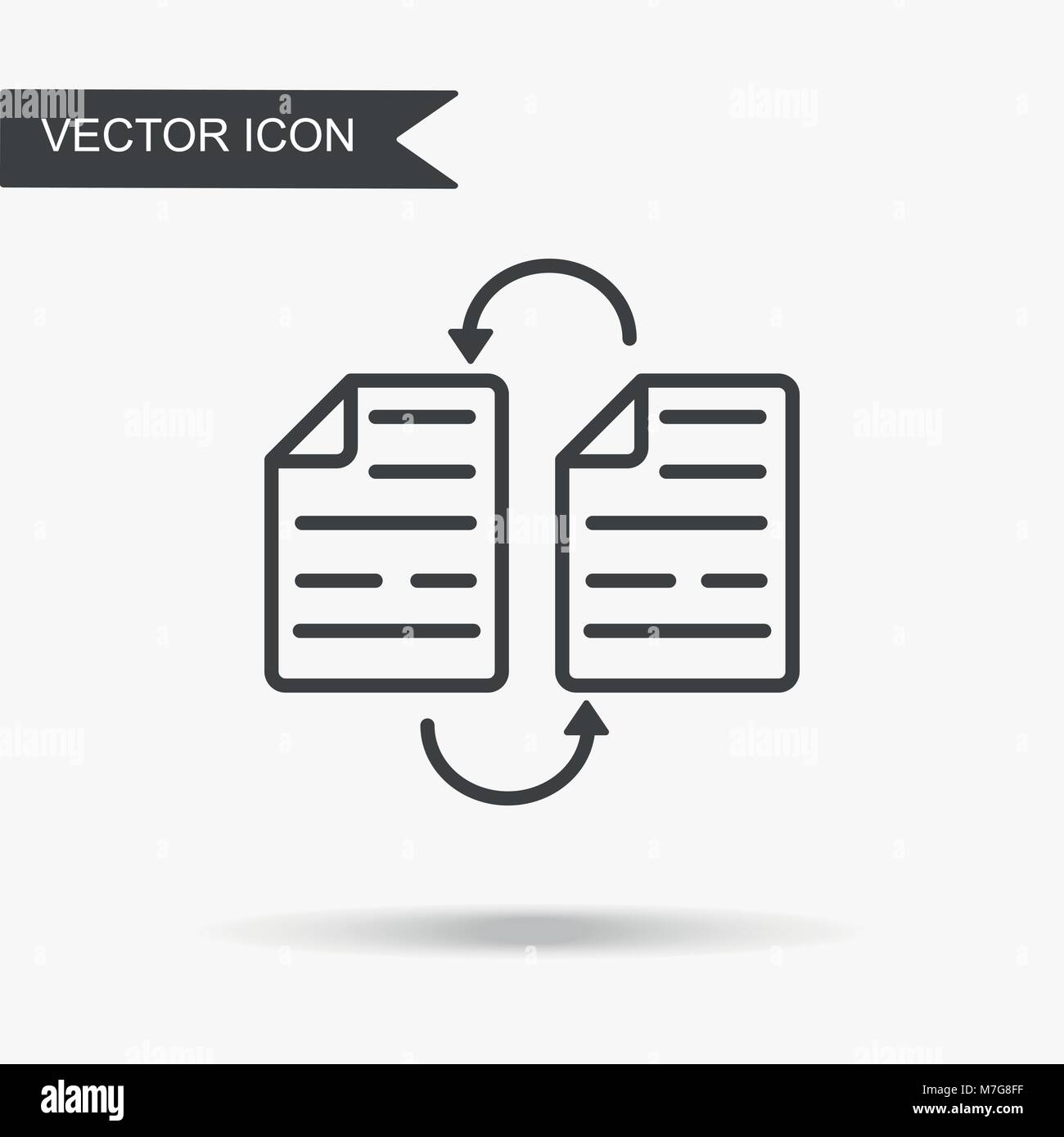 Modern und einfach vector Abbildung von zwei Dokumenten Symbol und ...