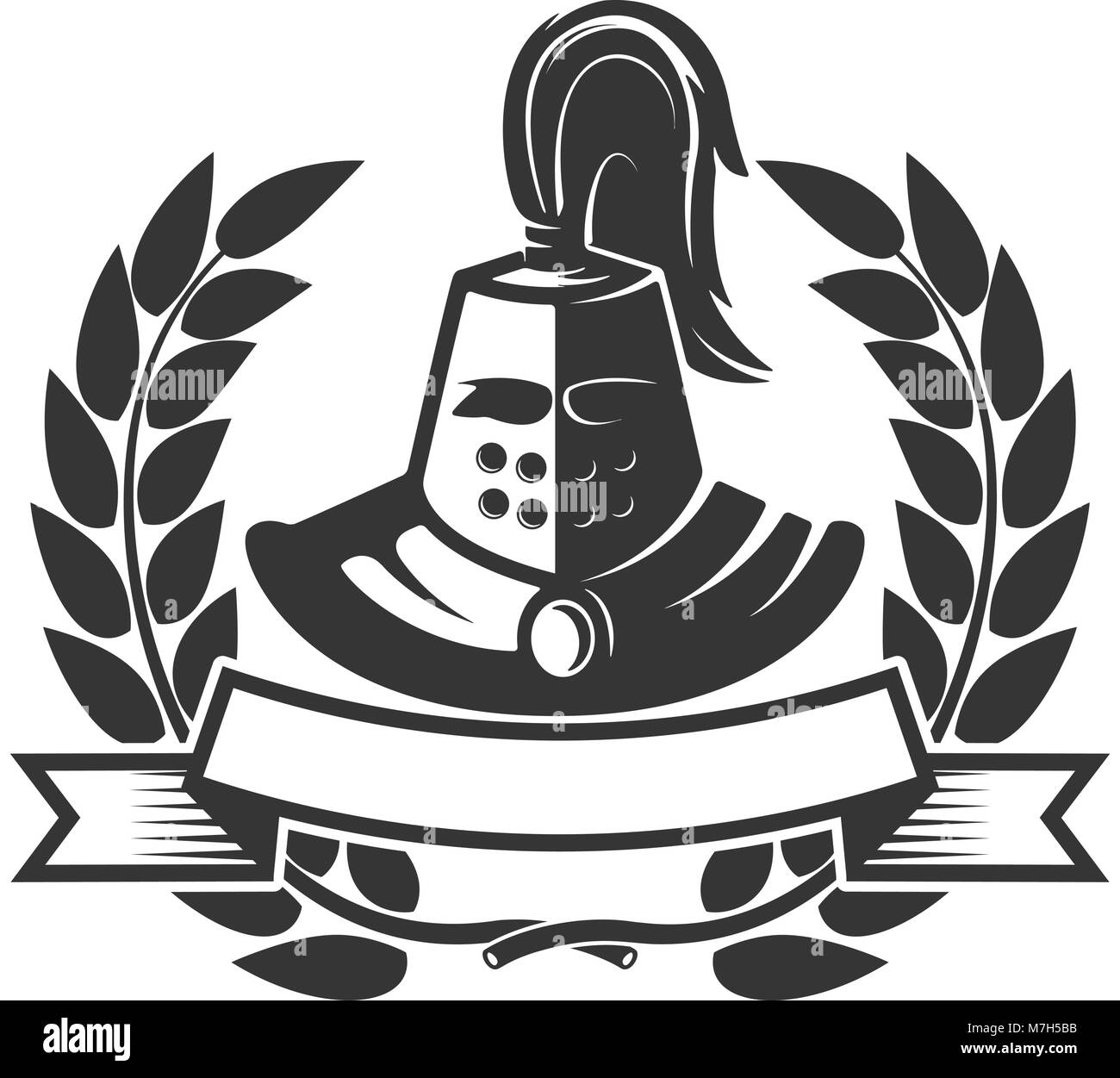 Ritter. Emblem Vorlage mit mittelalterlichen Ritter Helm. Design ...