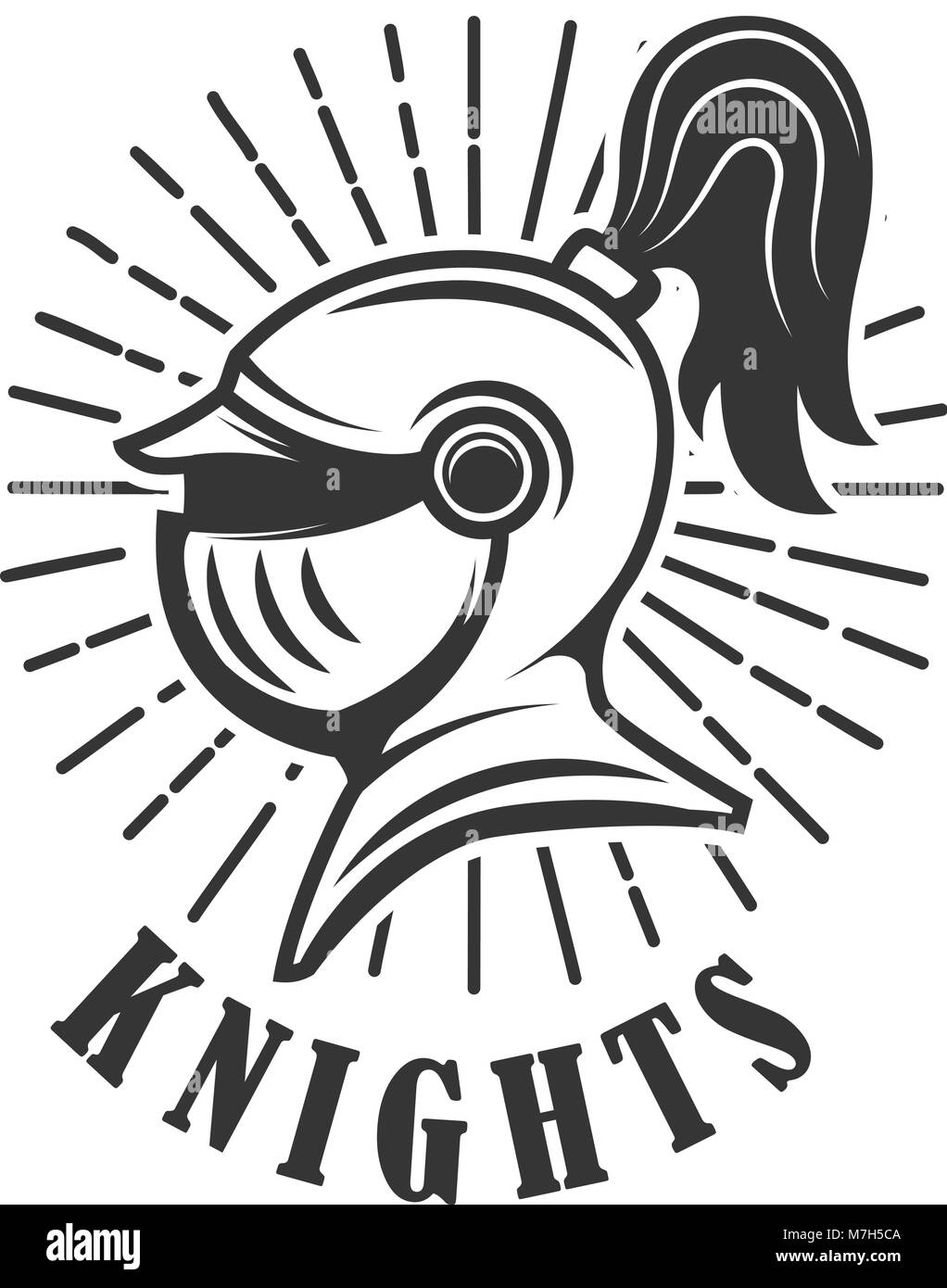 Ritter. Emblem Vorlage mit mittelalterlichen Ritter Helm. Design ...