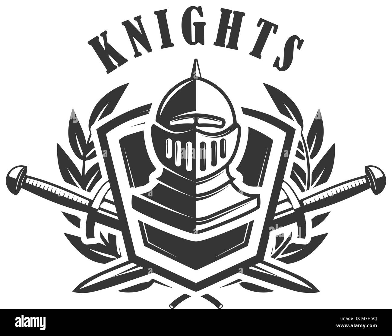 Ritter. Emblem Vorlage mit mittelalterlichen Ritter Helm. Design ...