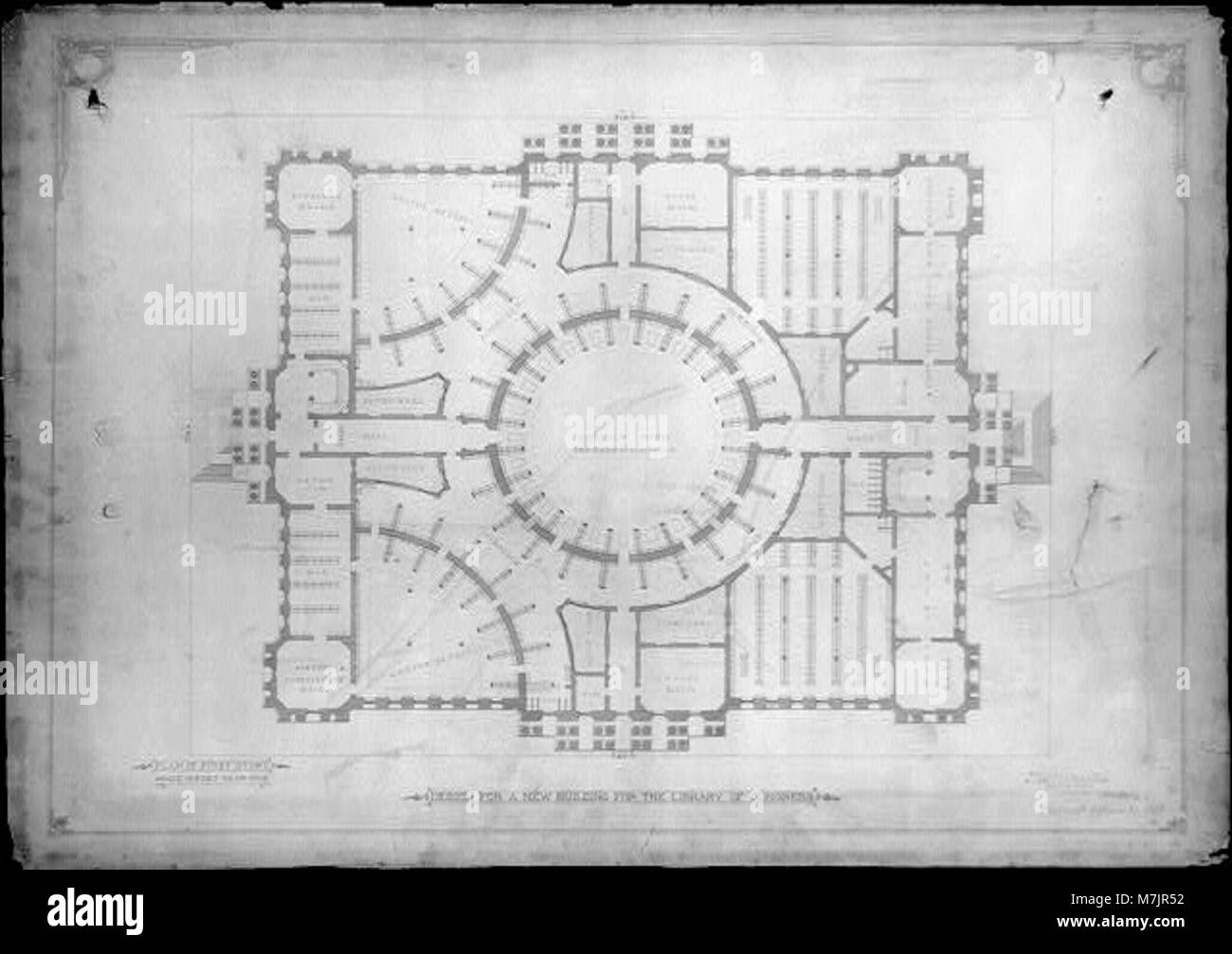 Dieses Bild zeigt den Grundriss des ersten Geschosses der Library of ...